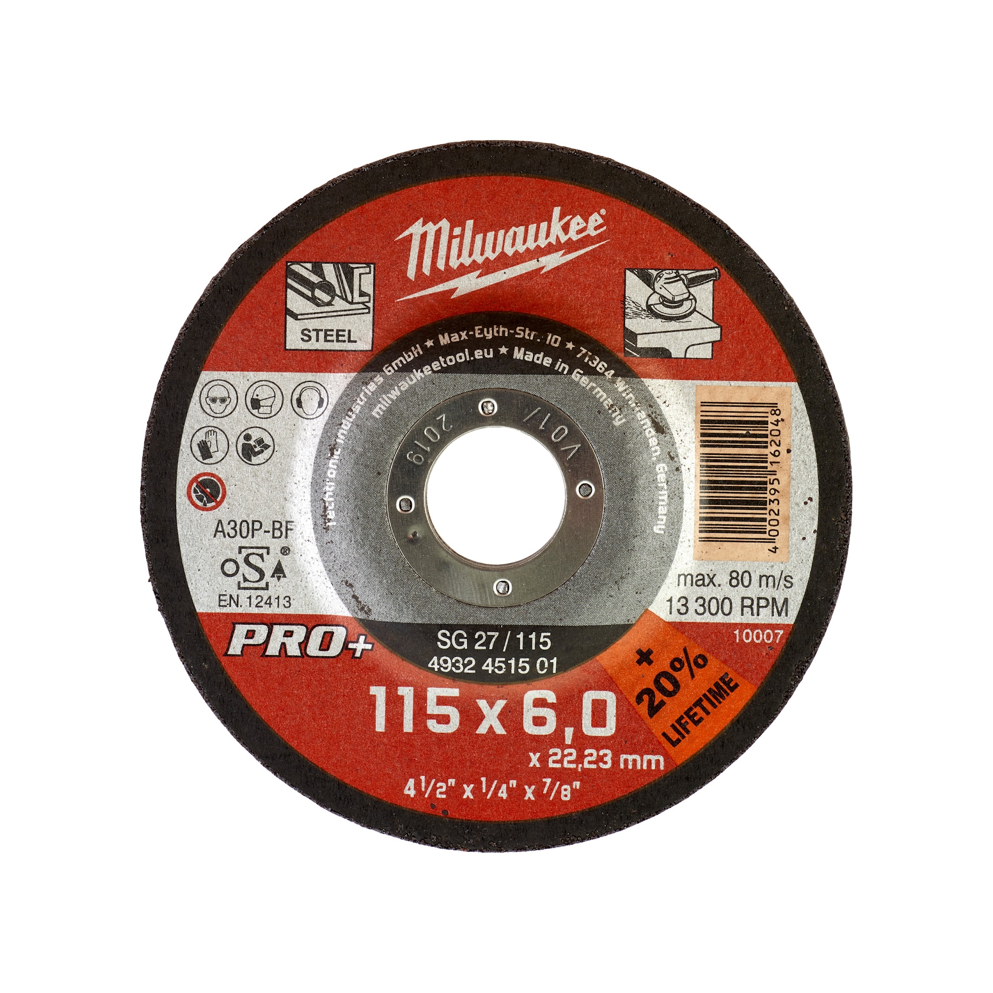 Milwaukee Metallslipskiva SG 27X6 Pro+ - Navrondeller - Duab