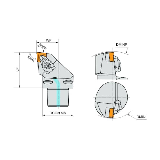 Pramet Svarvhållare ISO D C6-DCLNR-45065-19 med polygoninspänning Pramet Svarvhållare ISO D C6-DCLNR-45065-19 med polygoninspänning