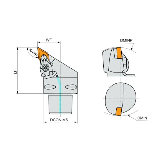 Pramet Svarvhållare ISO D C4-DDJNL-27055-15 med polygoninspänning Pramet Svarvhållare ISO D C4-DDJNL-27055-15 med polygoninspänning