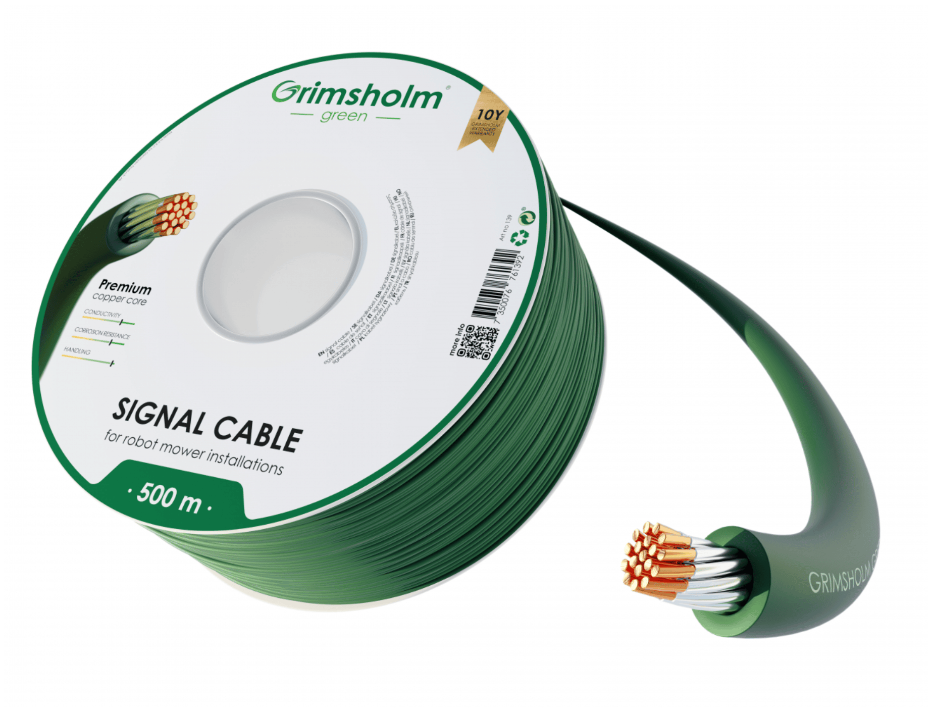 Grimsholm Signalkabel Premium 500m - Begrensningskabel & lameller - Duab