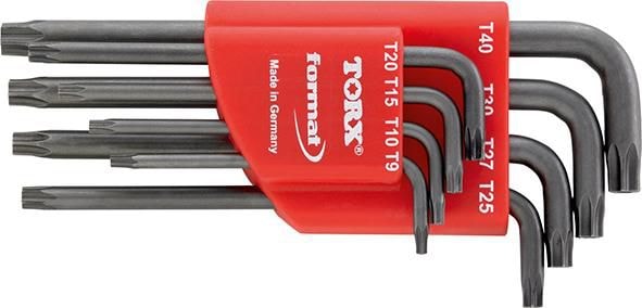 Format Torx-nøkkelsett T9-T40 med hull 8 stk - Torxnøkler - Duab
